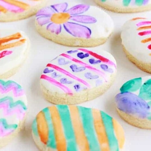 Easter Egg Watercolor Cookies - One Sweet Appetite