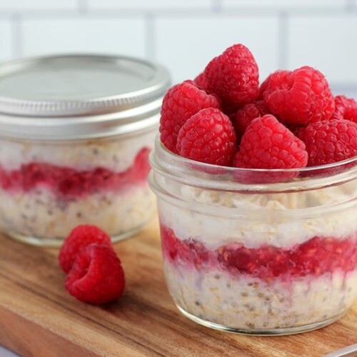 Raspberry Overnight Oats - One Sweet Appetite