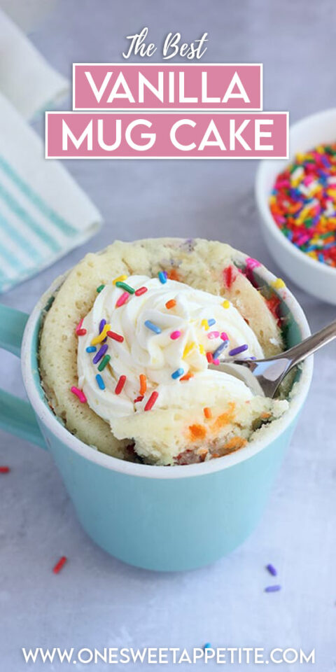 The Best Vanilla Mug Cake Recipe - One Sweet Appetite