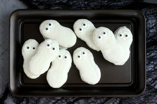 Easy Nutter Butter Ghost Cookies - 3 Ingredients! - One Sweet Appetite