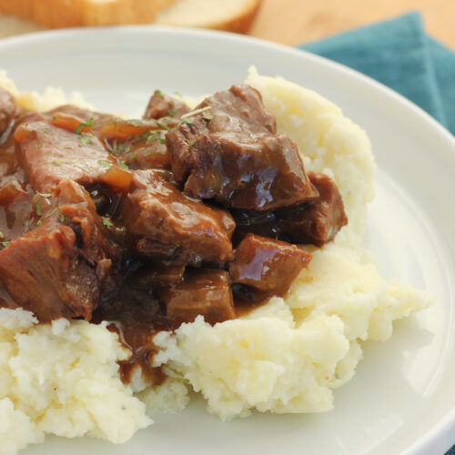 Slow Cooker Beef Tips and Gravy - One Sweet Appetite