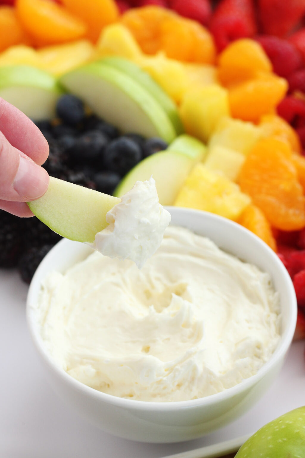 Easy Rainbow Fruit Tray with Fruit Dip - One Sweet Appetite