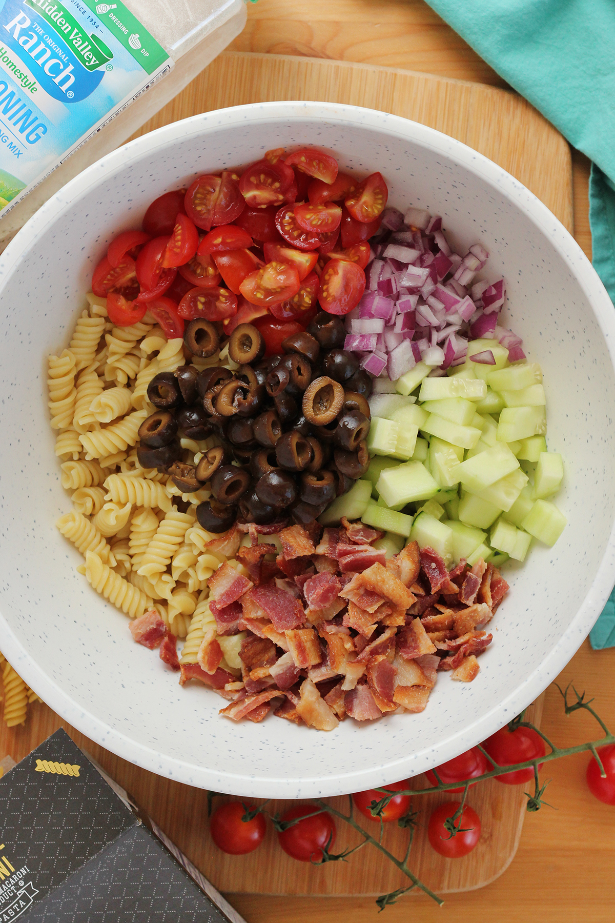 Bacon Ranch Pasta Salad Recipe - One Sweet Appetite
