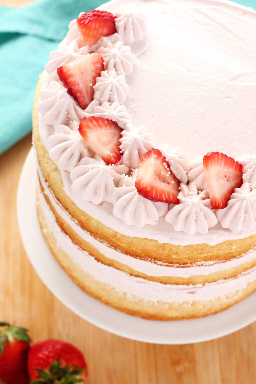 Strawberry Whipped Cream Cake - One Sweet Appetite