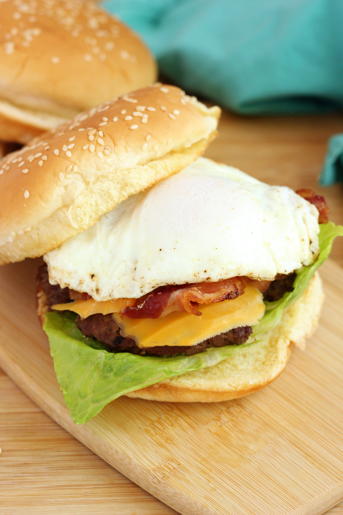 Bacon Fried Egg Burger - One Sweet Appetite