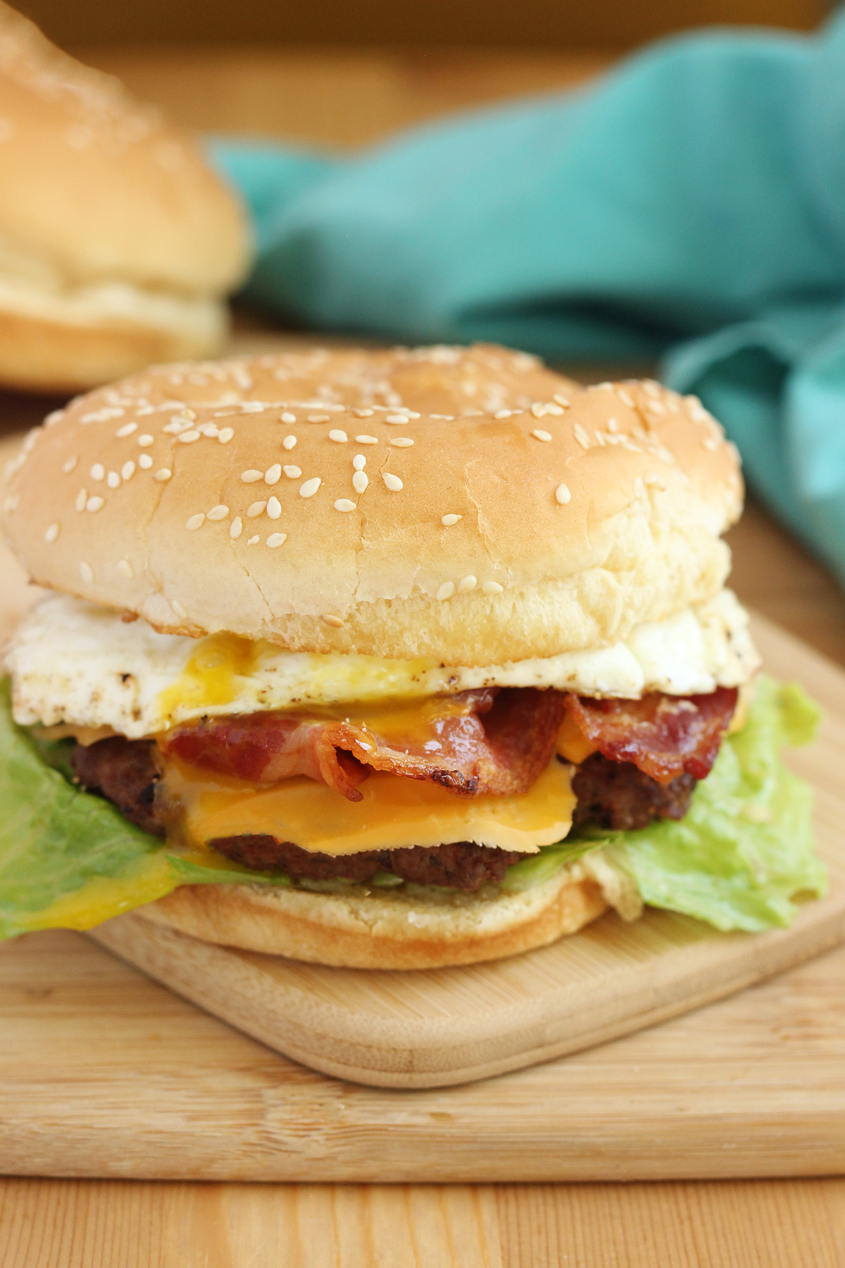 Bacon Fried Egg Burger - One Sweet Appetite