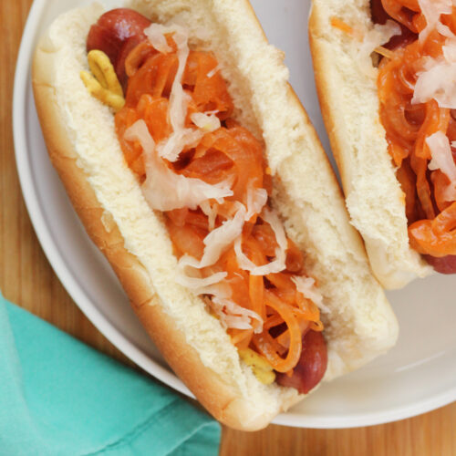 New York Style Hot Dog Recipe (with Onion Sauce) - One Sweet Appetite
