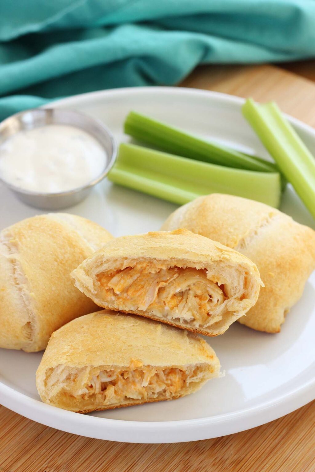 Buffalo Chicken Crescent Rolls (5 Ingredients) - One Sweet Appetite