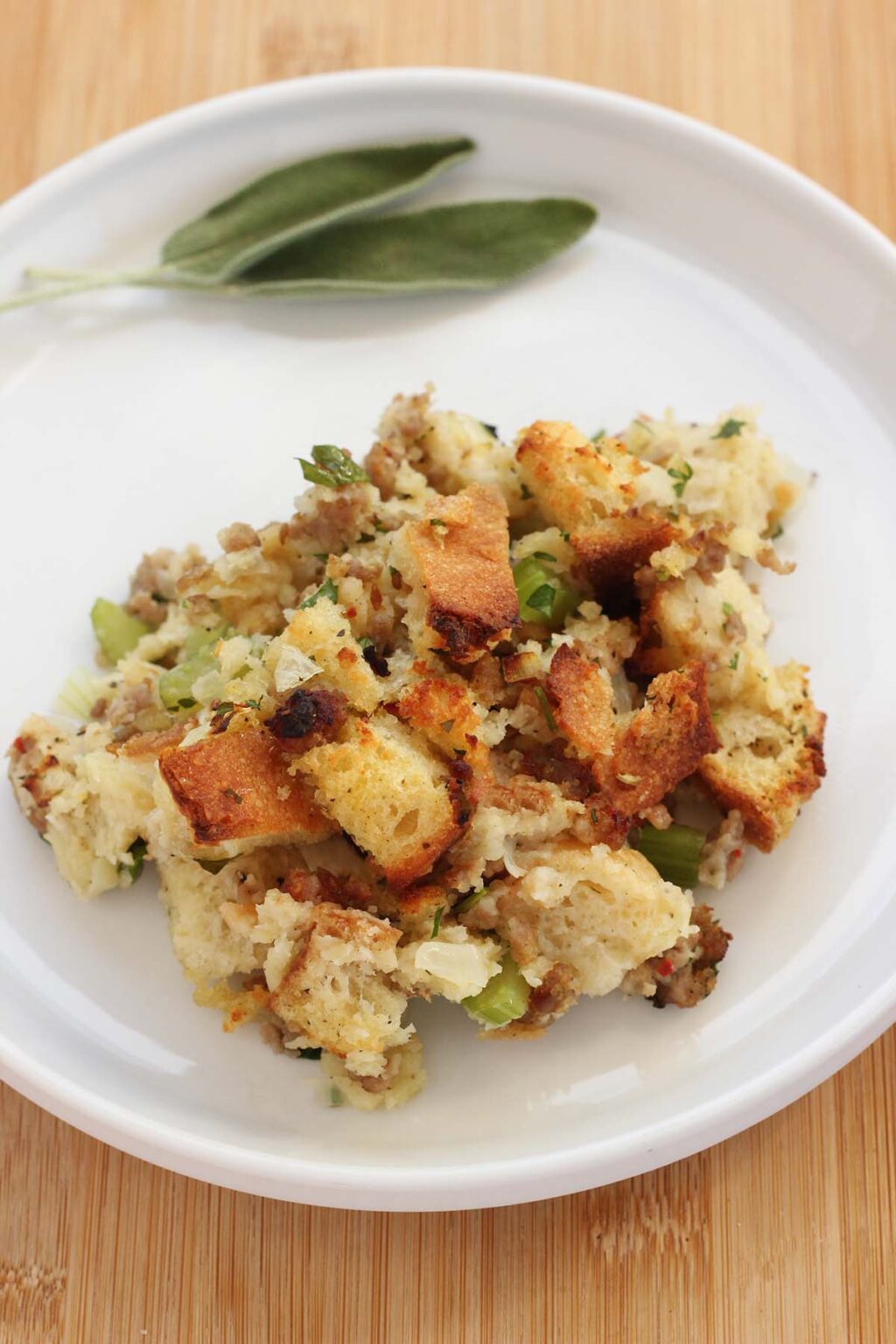 Stuffing with Sage and Sausage - One Sweet Appetite