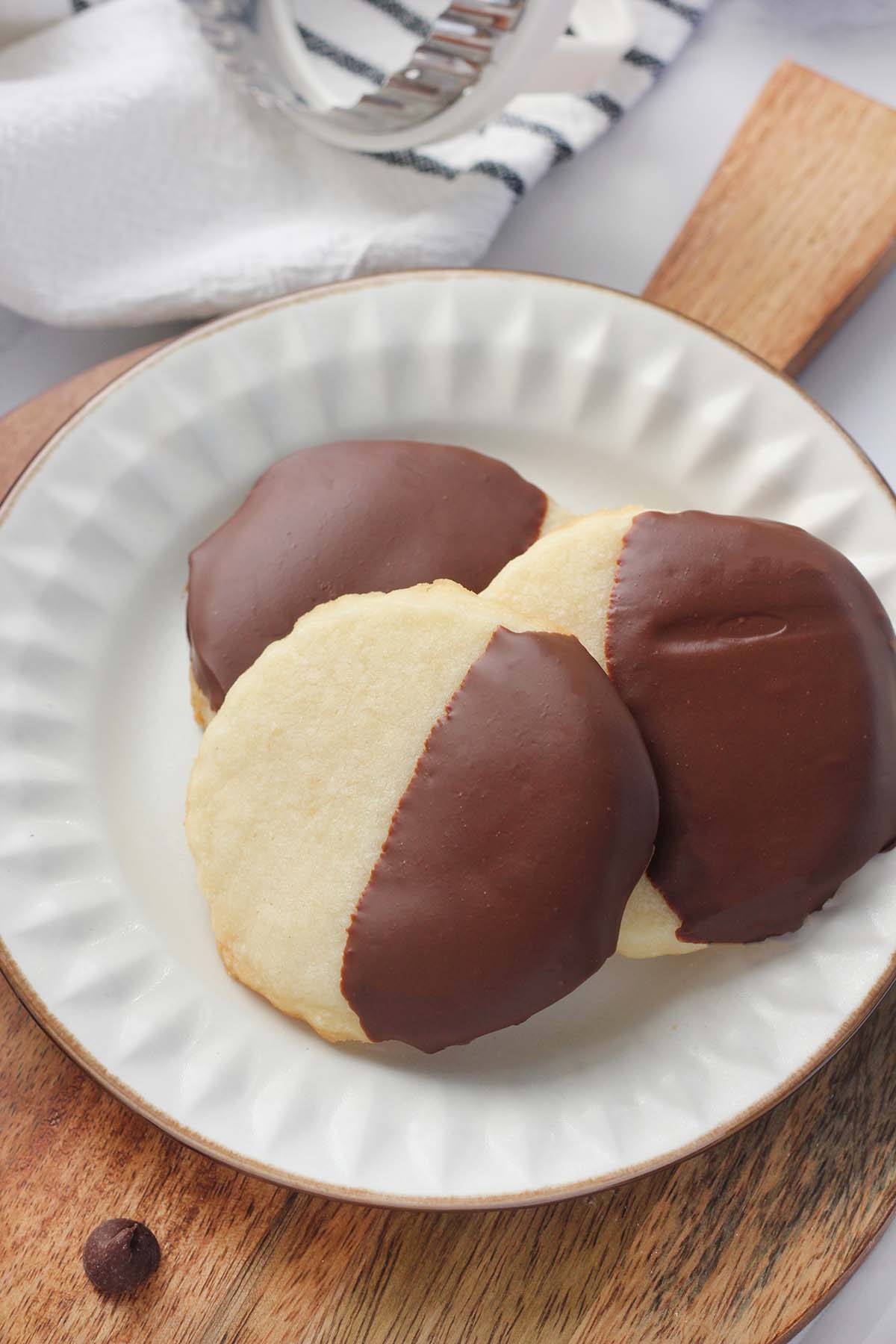 Easy Chocolate Dipped Shortbread Cookies - One Sweet Appetite