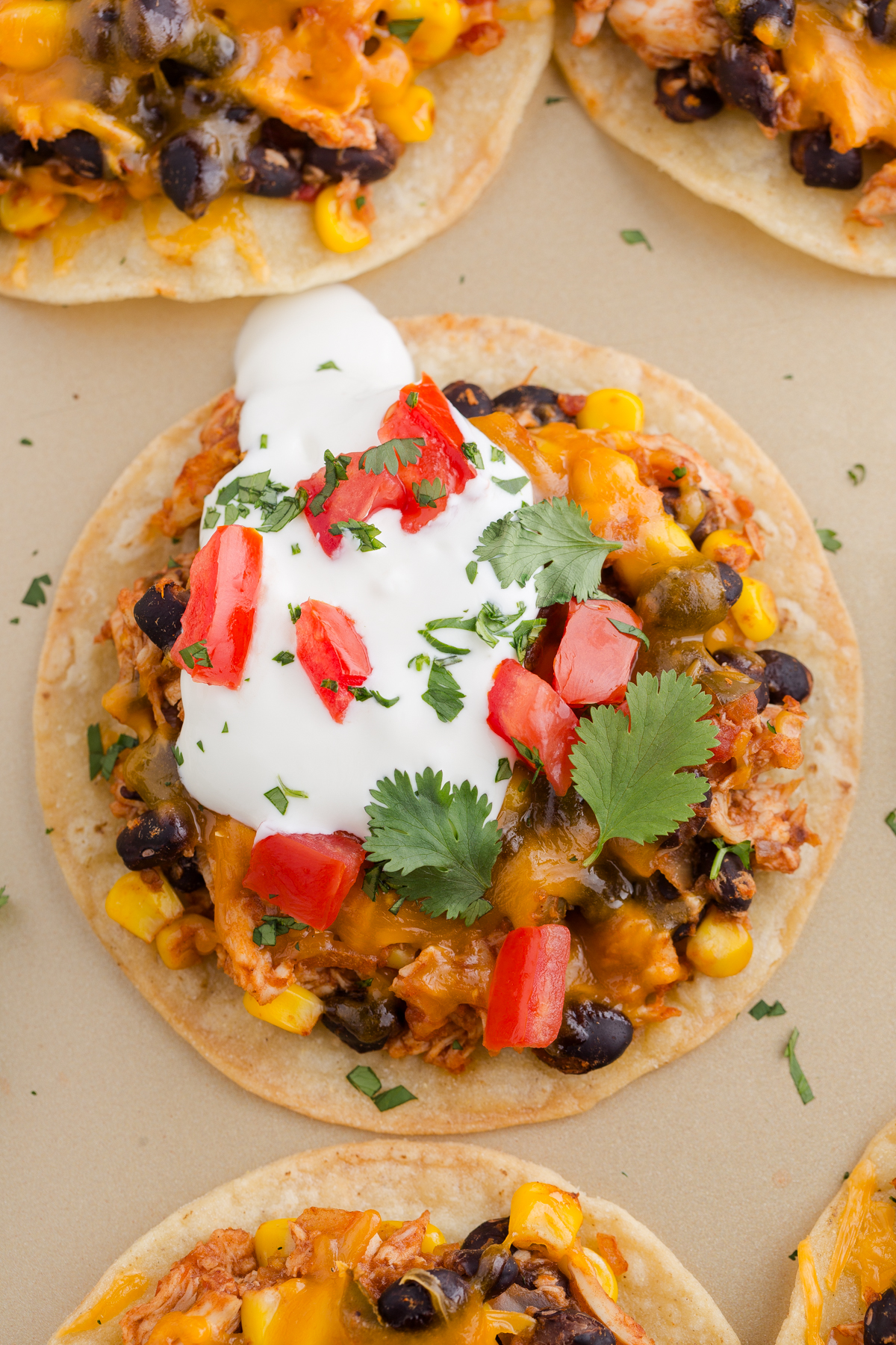 Chicken Tostadas - One Sweet Appetite
