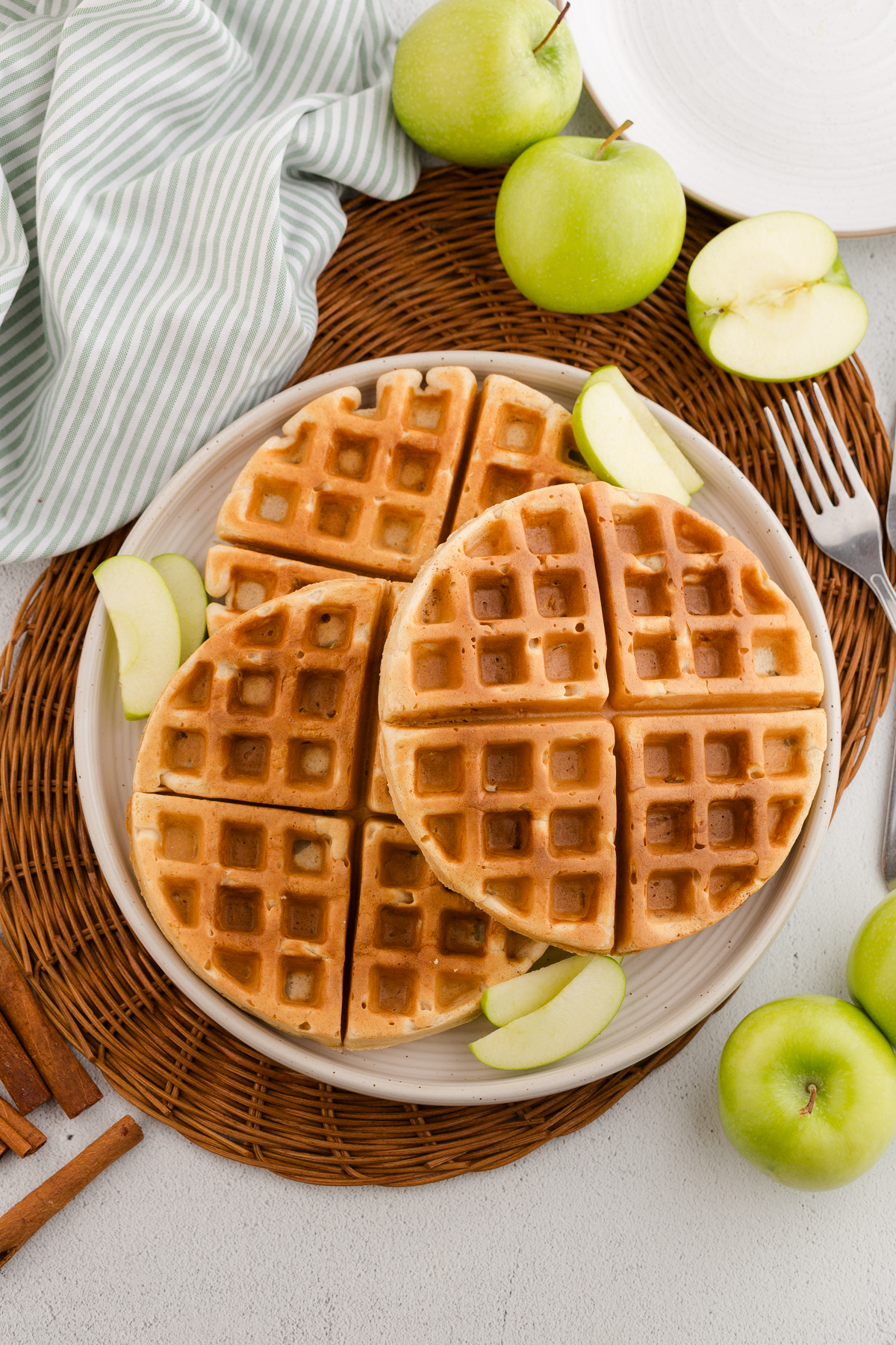 Easy Apple Cinnamon Waffles (Made with Bisquick) - One Sweet Appetite