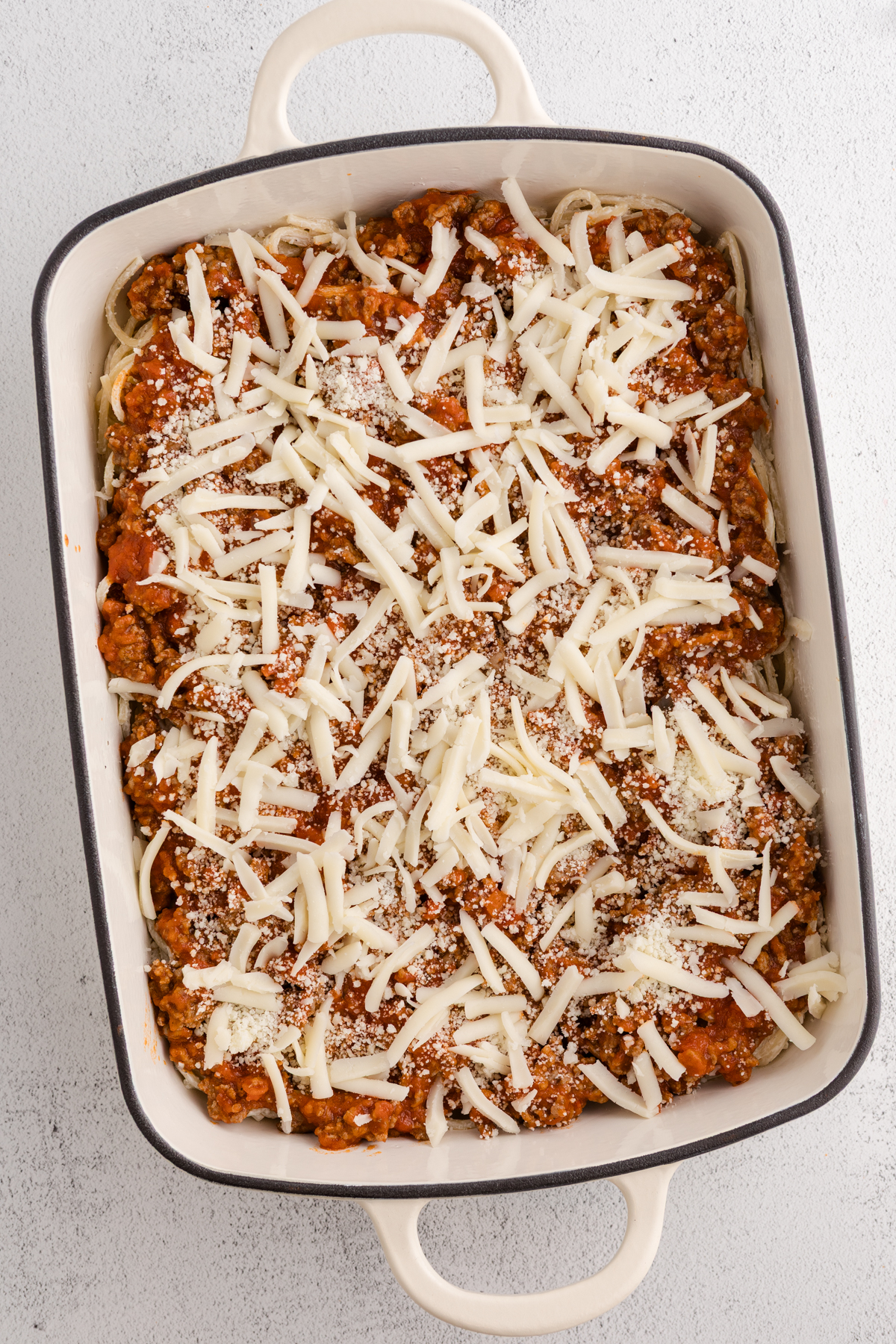 Creamy Baked Spaghetti Recipe | Easy Pasta Bake - One Sweet Appetite
