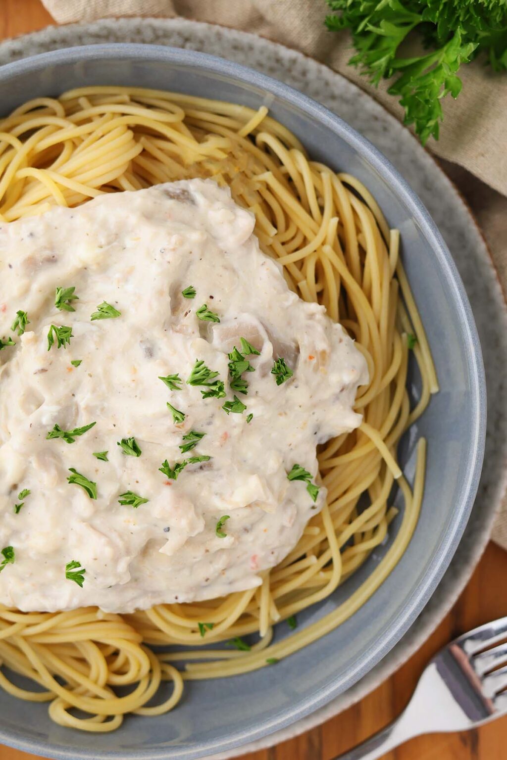 Creamy Slow Cooker Creamy Chicken Pasta - One Sweet Appetite